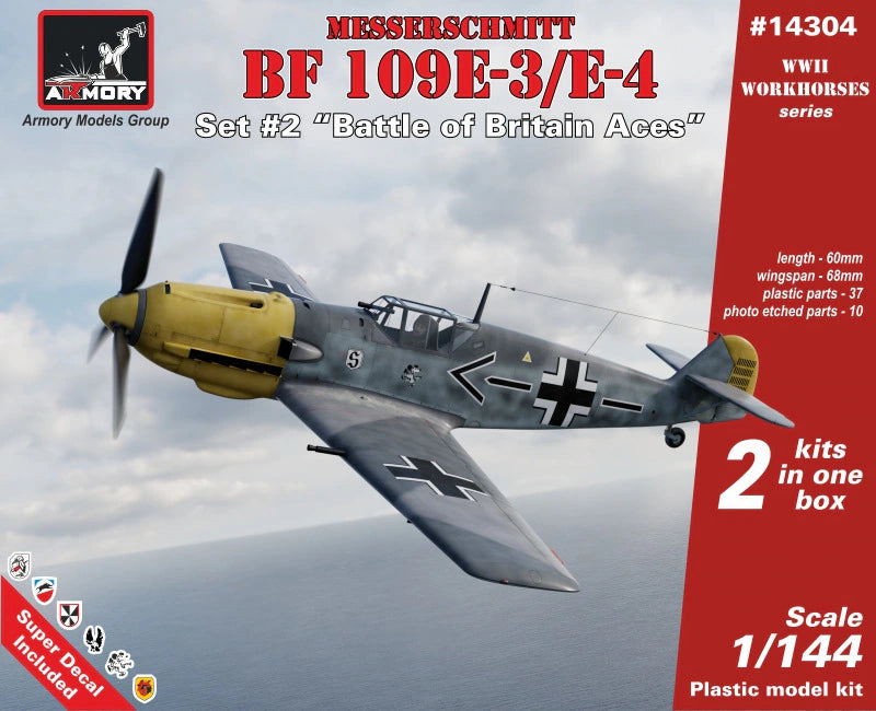 Armory Models Group 1/144 Messerschmitt Bf 109E-3/E-4 Set #2 "Battle o ...