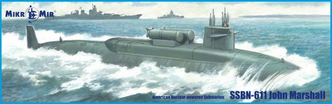MikroMir 1/350 USS John Marshall SSBN-611 w/ Dry Deck Shelters for SEA ...