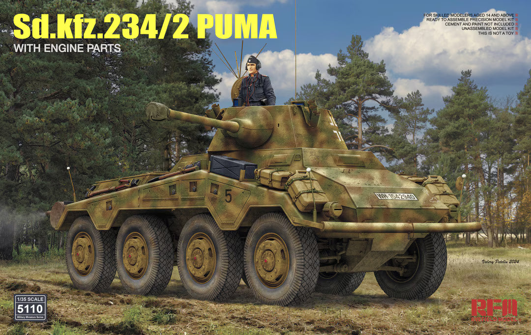 Rye Field 1/35 Sd.Kfz.234/2 PUMA with Engine Parts (RM-5110) – Monster ...
