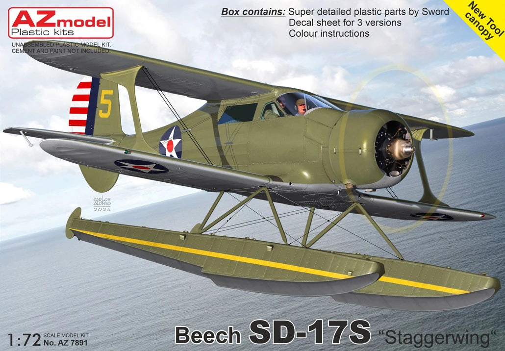 AZmodel 1/72 Beech SD-17S "Staggerwing" (AZ7891) – Monster Models and Games